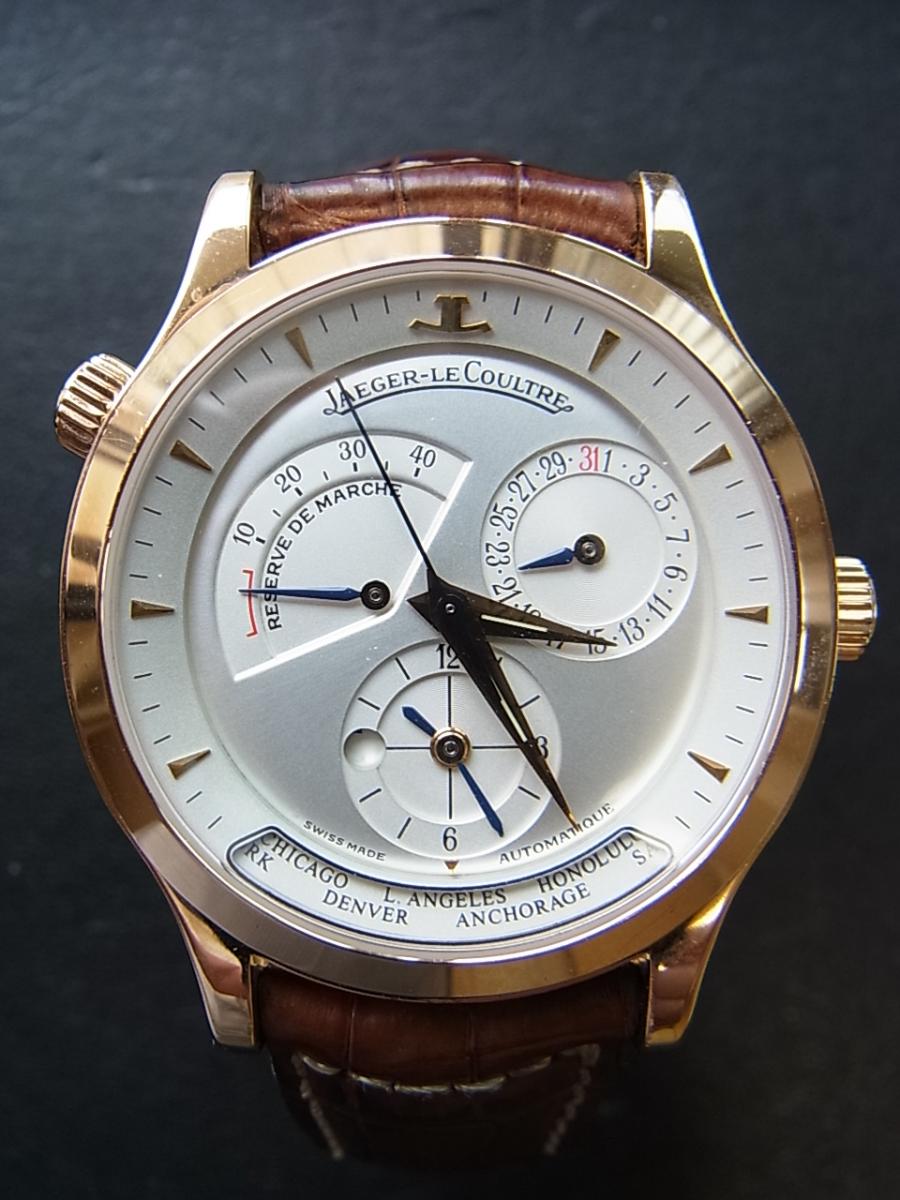 Q1422420高価買取事例－ジャガールクルト マスター Q1422420 シルバートライアングル文字盤 ポインターデイト ワールドタイム ...