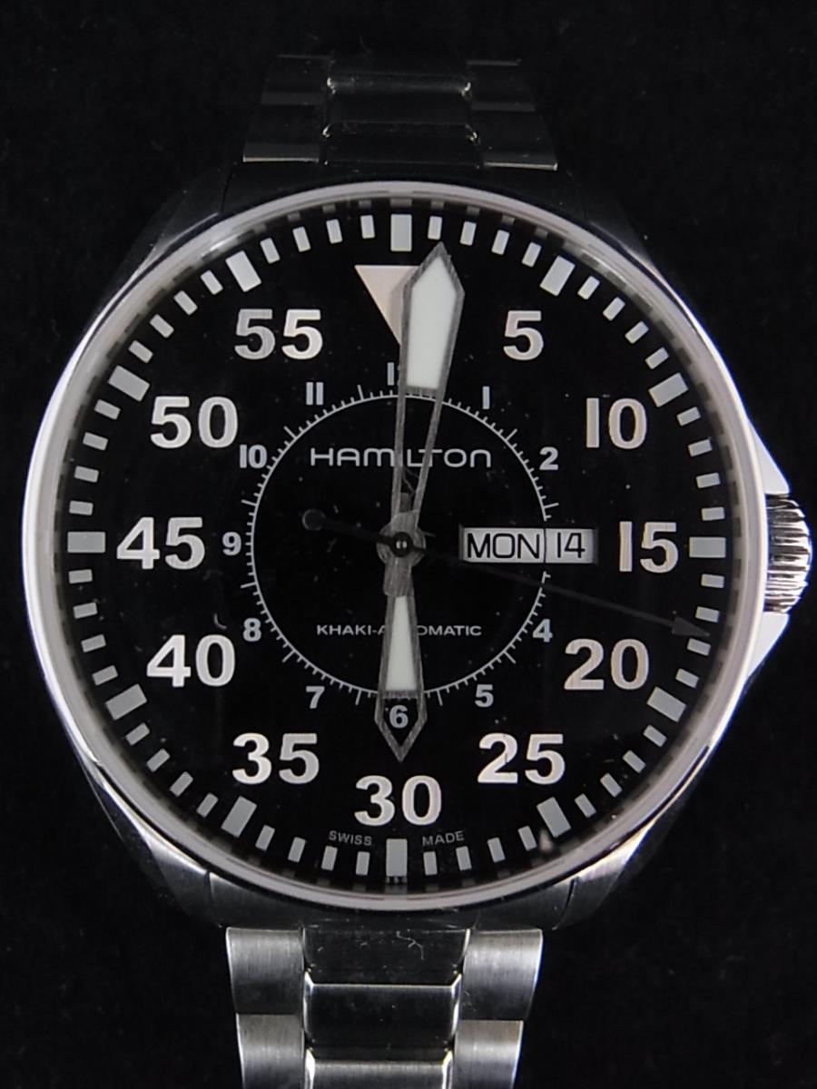 H647150高価買取事例－ハミルトン カーキ H647150 ブラックアラビア、日付曜日表示、3針 パイロットオートマティック(中古)｜時計 ...